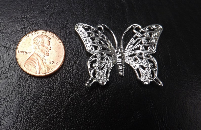 Filigree Butterfly Large 10 Pieces Silver Plate Insects 36mm - Etsy
