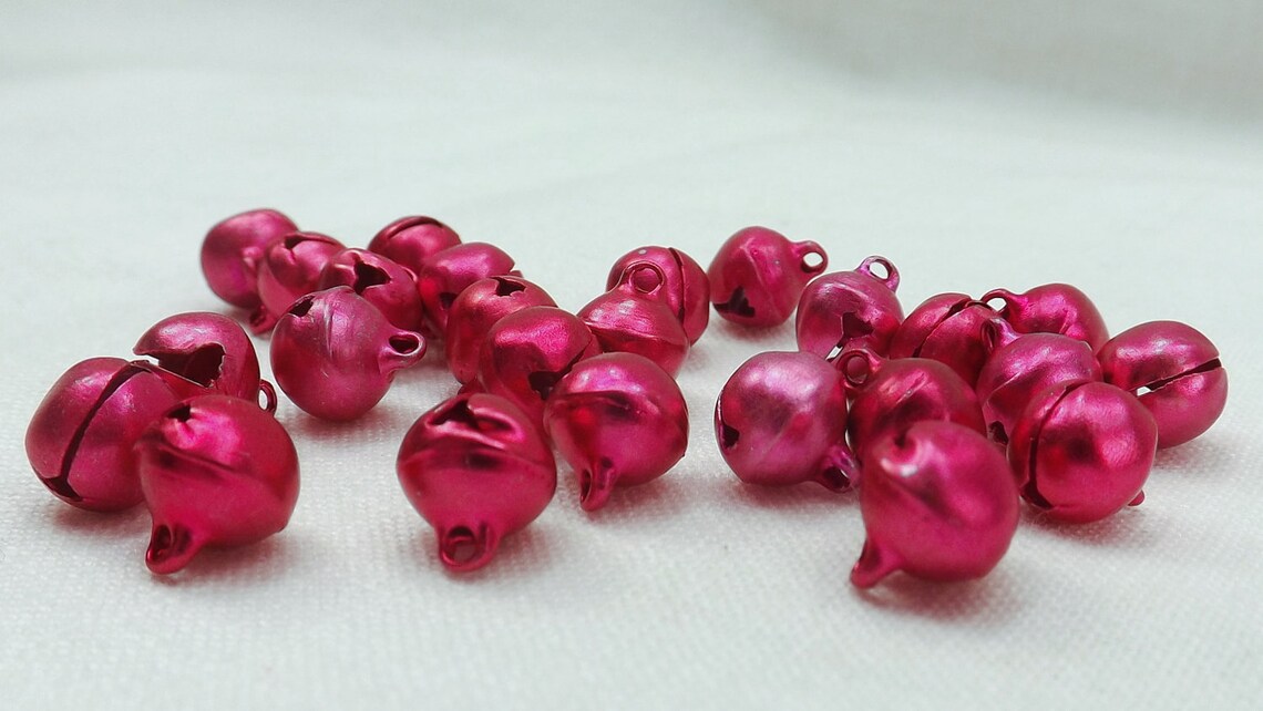 Jingle Bells Dark Pink Bells 10mm Bell Charm Jewelry Supply | Etsy