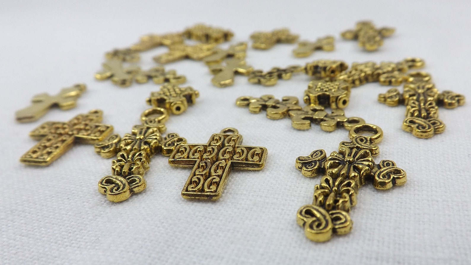 Cross Charms Mix 25 Pieces Gold Color Crosses Cross Pendant - Etsy