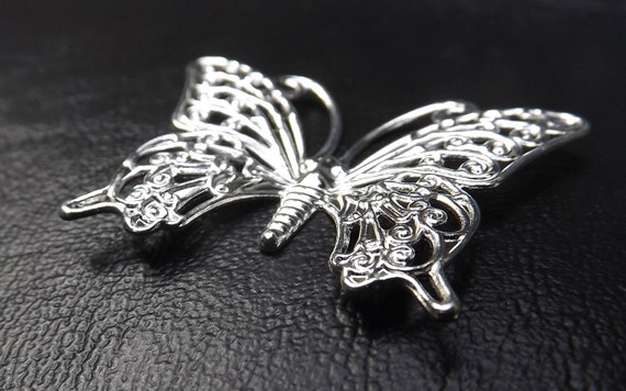 Filigree Butterfly Large 10 Pieces Silver Plate Insects 36mm - Etsy