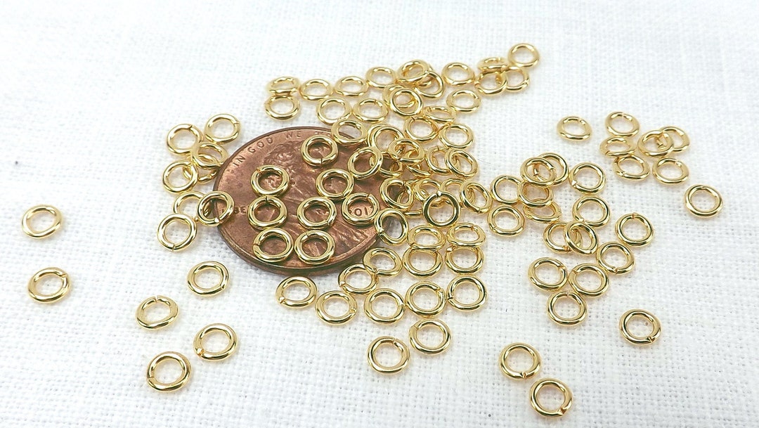 Small Jump Rings 100 Pieces 4mm Jump Ring Gold Plated Jewelry Findings ...