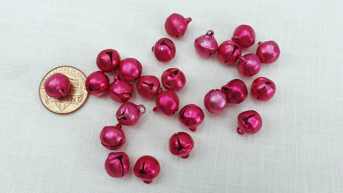 Jingle Bells Dark Pink Bells 10mm Bell Charm Jewelry Supply | Etsy