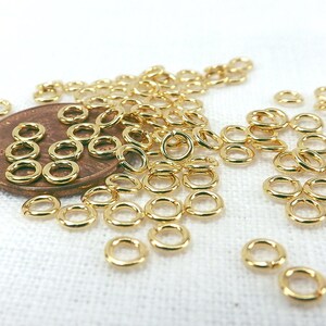 Small Jump Rings 100 Pieces 4mm Jump Ring Gold Plated Jewelry Findings ...