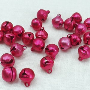 Jingle Bells Dark Pink Bells 10mm Bell Charm Jewelry Supply Pink Craft ...