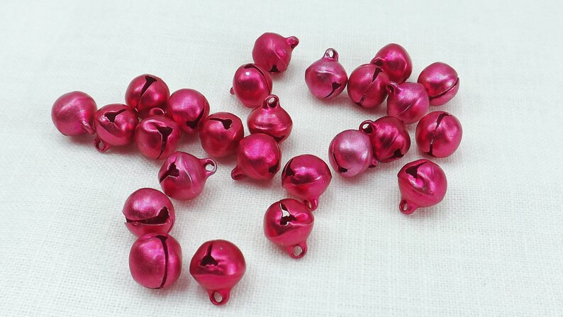 Jingle Bells Dark Pink Bells 10mm Bell Charm Jewelry Supply | Etsy