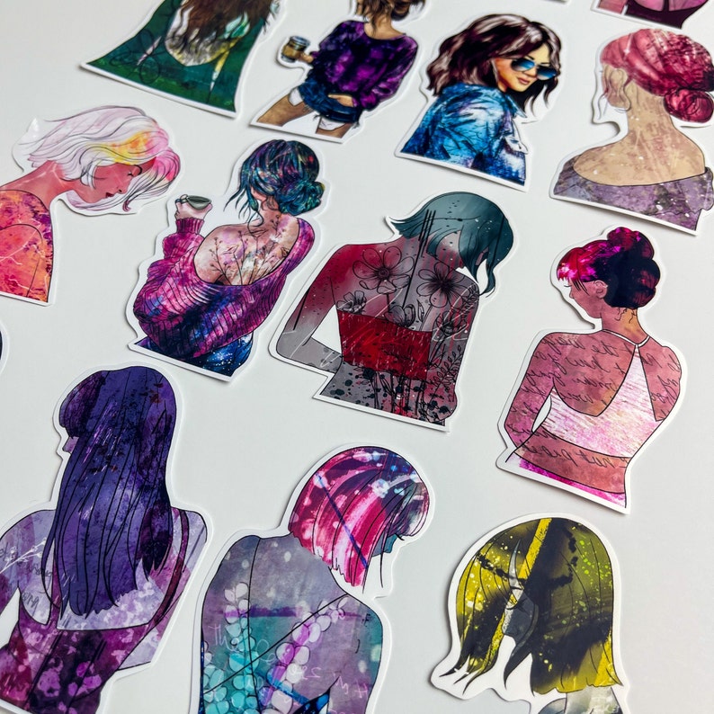 Vinyl Sticker, Graphic Girl Sticker Pack 16 Pieces Silhouette Sticker ...