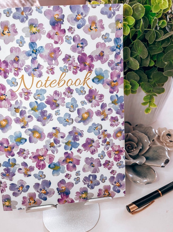 Lined Journal Purple Watercolor Flowers 6x9 Inch Matte | Etsy