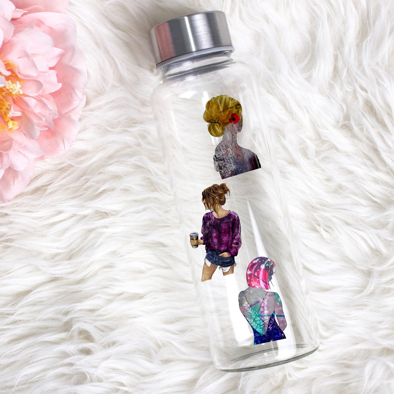 Vinyl Sticker, Graphic Girl Sticker Pack 16 Pieces Silhouette Sticker ...