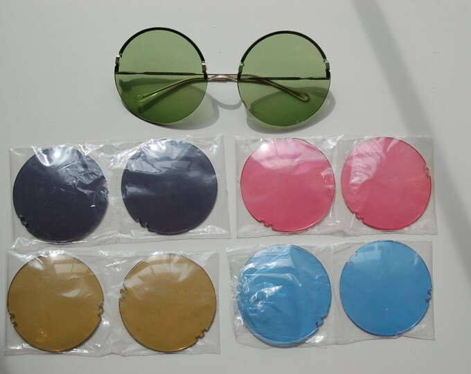 1960's Round Sunglasses With Interchangeable Colored Lenses/original ...