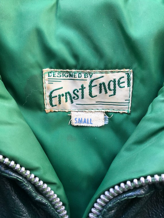 1940's Ernst Engel green vinyl ski jacket/size small - Gem