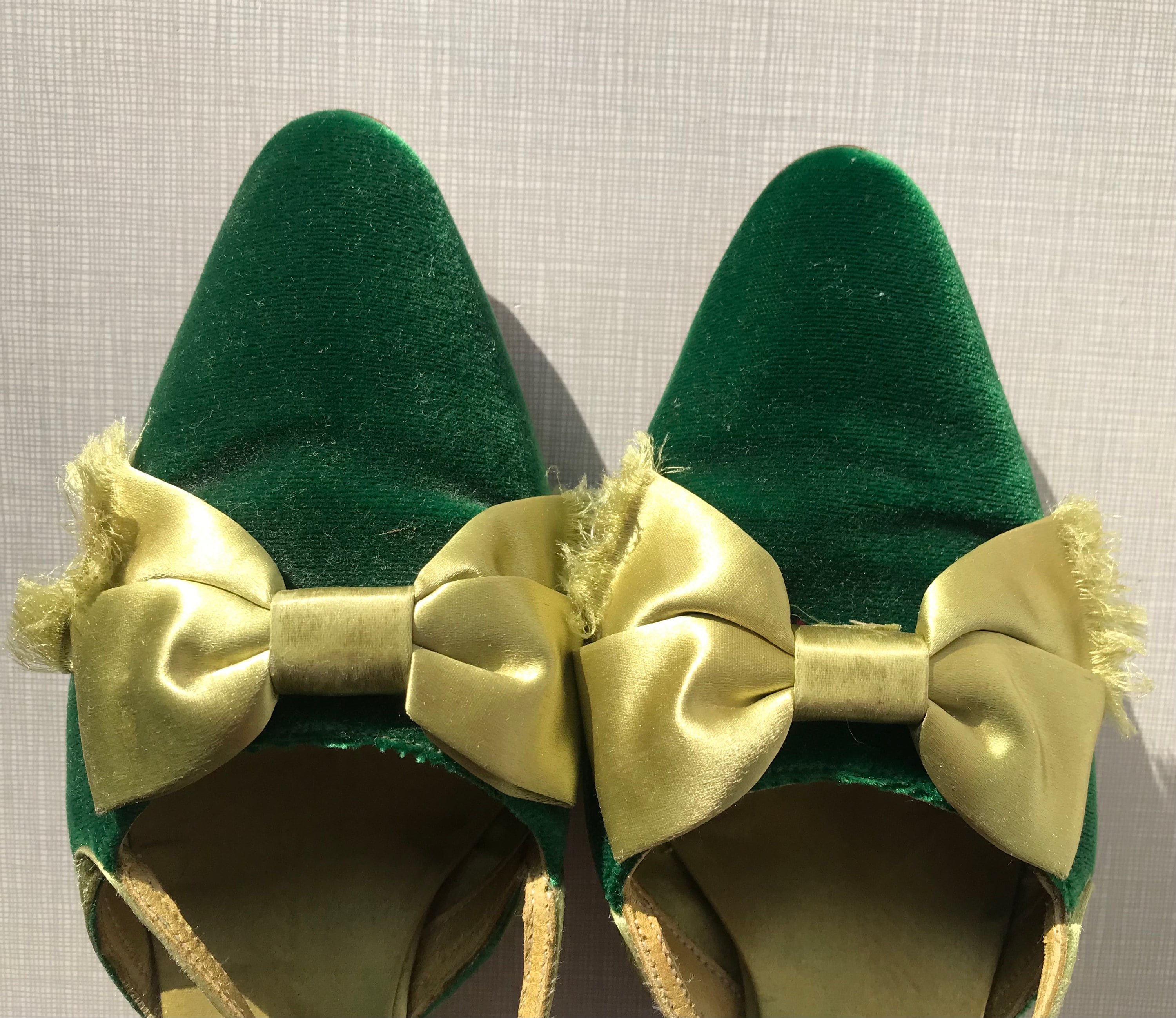 1960's Green Velvet Kitten Heels Sold at Saks Fifth Avenue/size 6M - Etsy