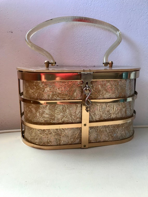 Vintage box purse plastic - Gem