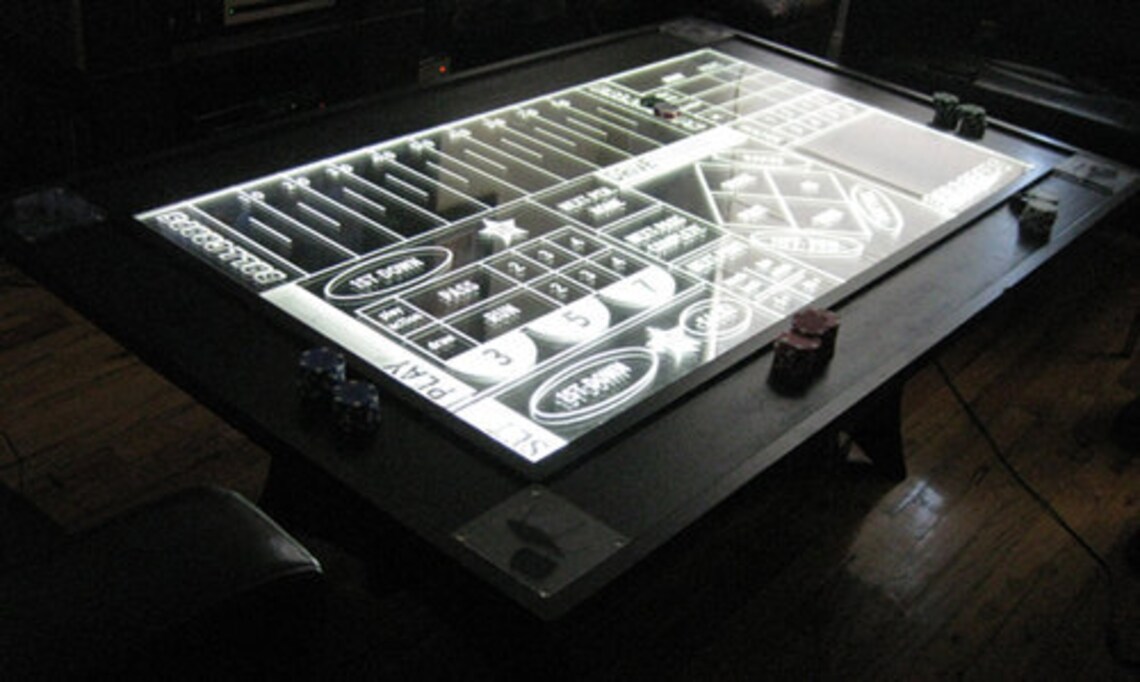 BALLCRAPS -- Cnc-routed Edge-lit Table -- Football Meets Craps - Etsy