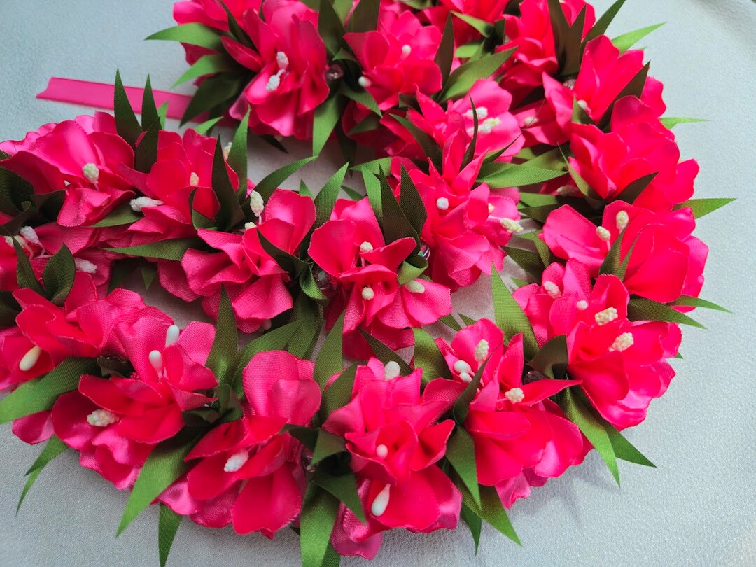 Bougainvillea Hawaiian Ribbon Lei,graduation Lei,anniversary Lei ...