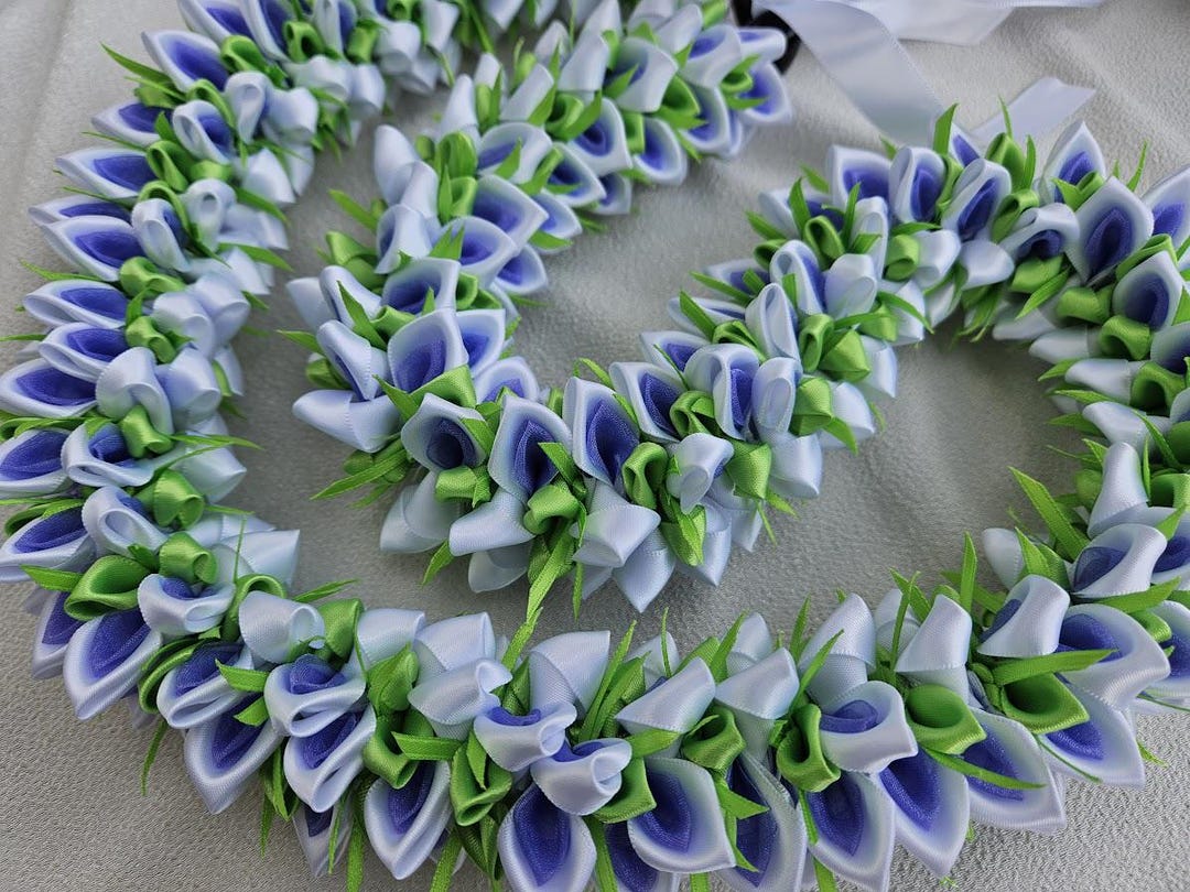 Wisteria Hawaiian Ribbon Lei,graduation Lei,anniversary Lei,wedding Lei ...