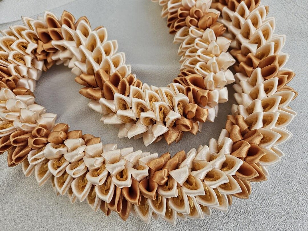 Gold Hawaiian Ribbon Lei,graduation Lei,anniversary Lei,wedding Lei ...