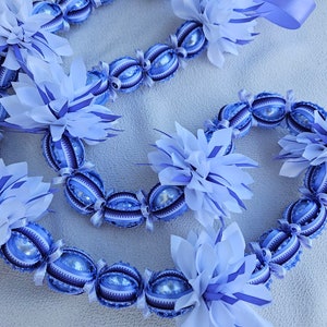 Purple Crown Flower , Hawaiian Ribbon Lei,graduation Lei,anniversary ...