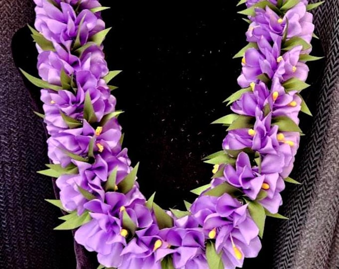 Wisteria Hawaiian Ribbon Lei,graduation Lei,anniversary Lei,wedding Lei ...
