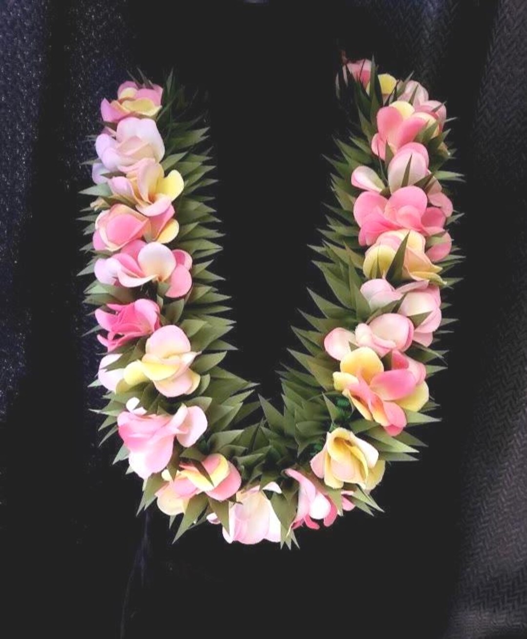 Pink Plumeria Paradise Hawaiian Ribbon Lei,graduation Lei,anniversary ...