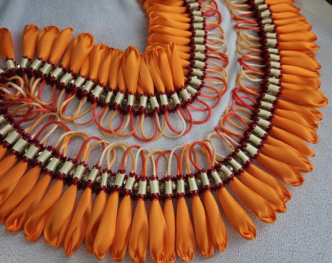 Orange Ginger Style Hawaiian Ribbon Lei,graduation Lei,anniversary Lei ...