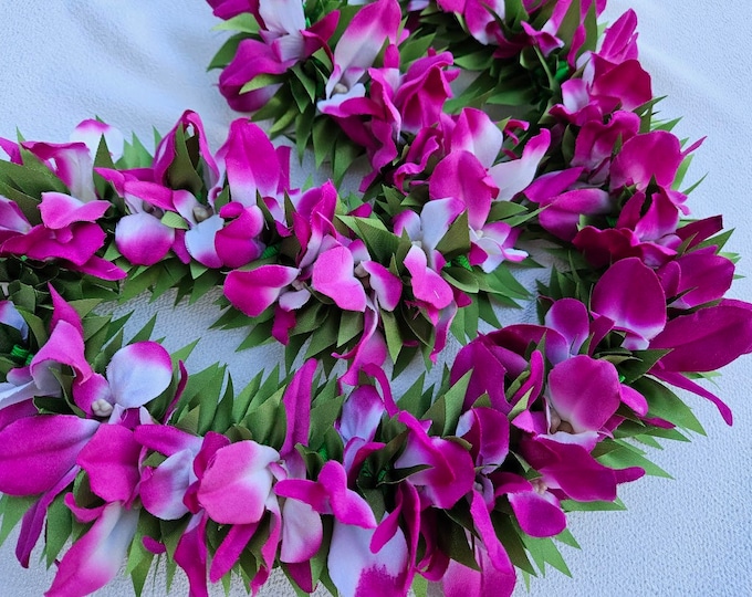 Dendrobium Orchid Aritificial Flower Lei,graduation Lei,anniversary Lei ...