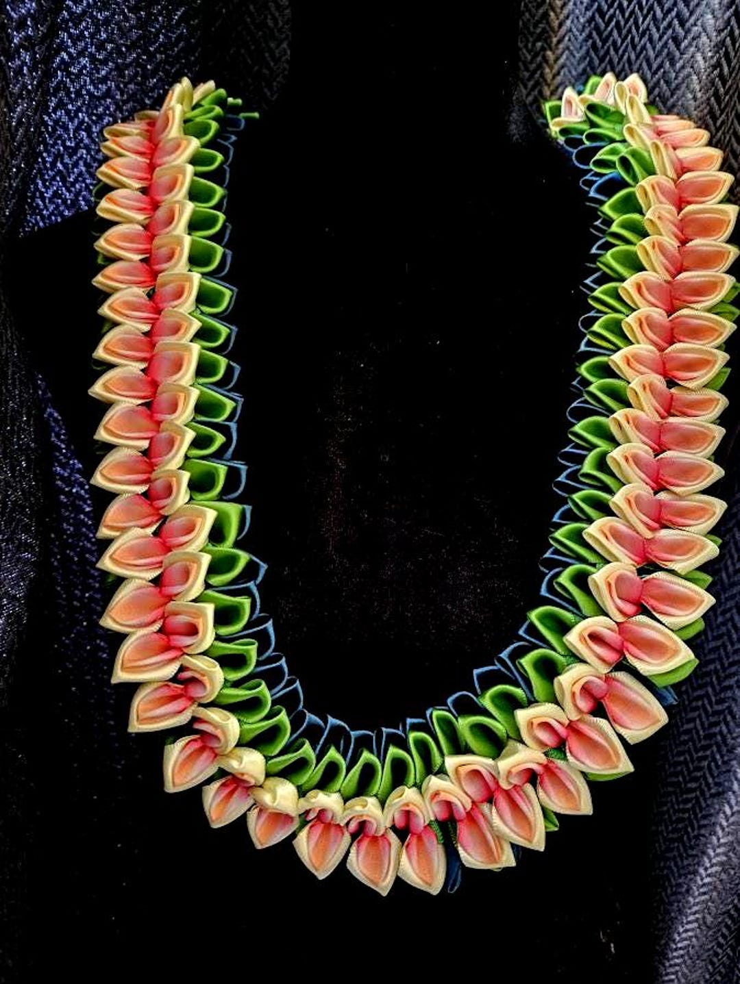 Sunrise Orchid Hawaiian Ribbon Lei,graduation Lei,anniversary Lei ...