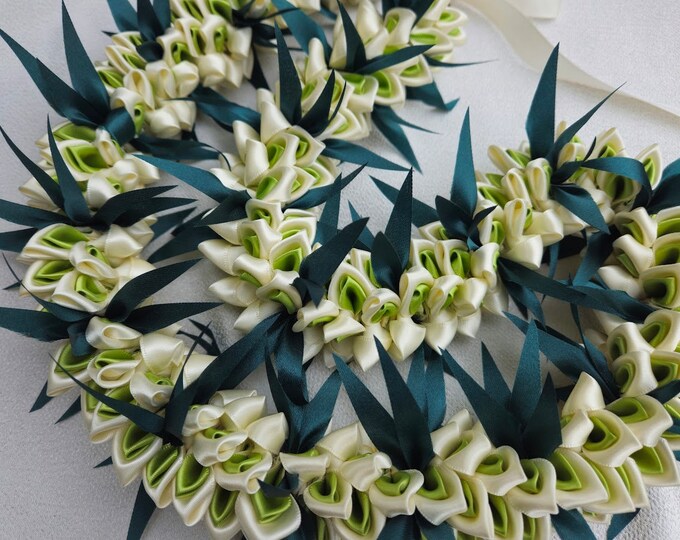 Grenn Garden Hawaiian Ribbon Lei,graduation Lei,anniversary Lei,wedding ...
