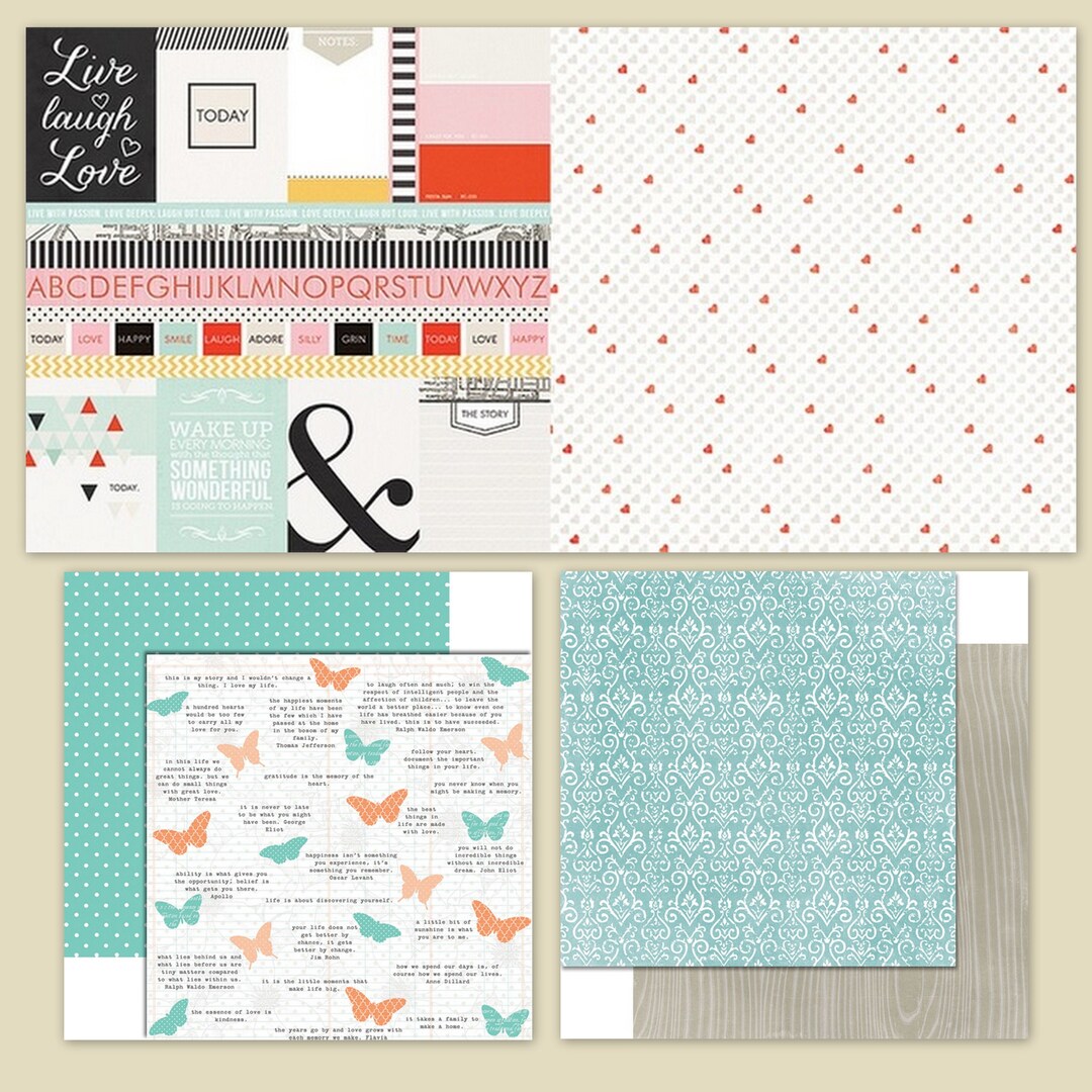 Paper Kit 6 Scrapbook Papers / Butterfly / Cut Apart Journal - Etsy