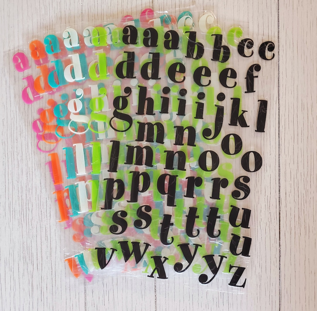 Alphabet Stickers, 6 Sheet Set Alphabets, Sticker Lot, School Project ...