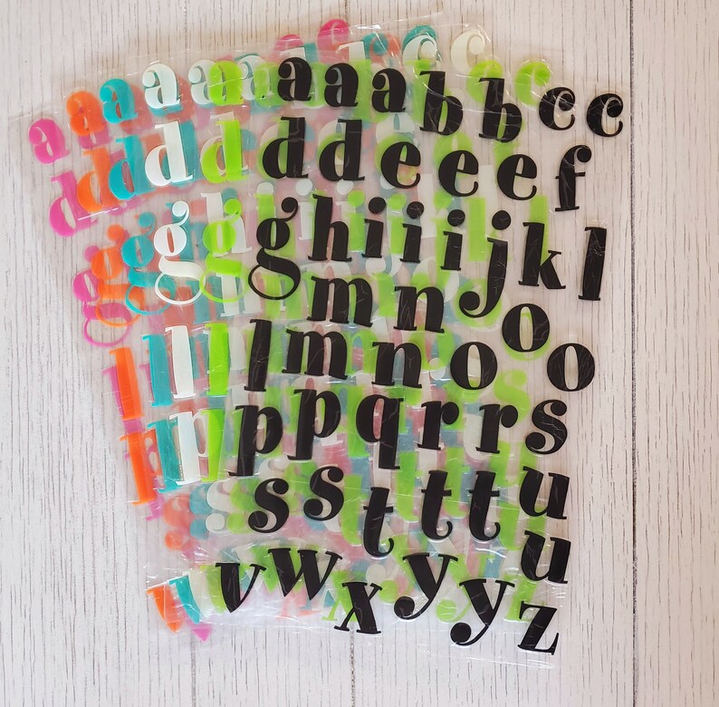 Alphabet Stickers, 6 Sheet Set Alphabets, Sticker Lot, School Project ...