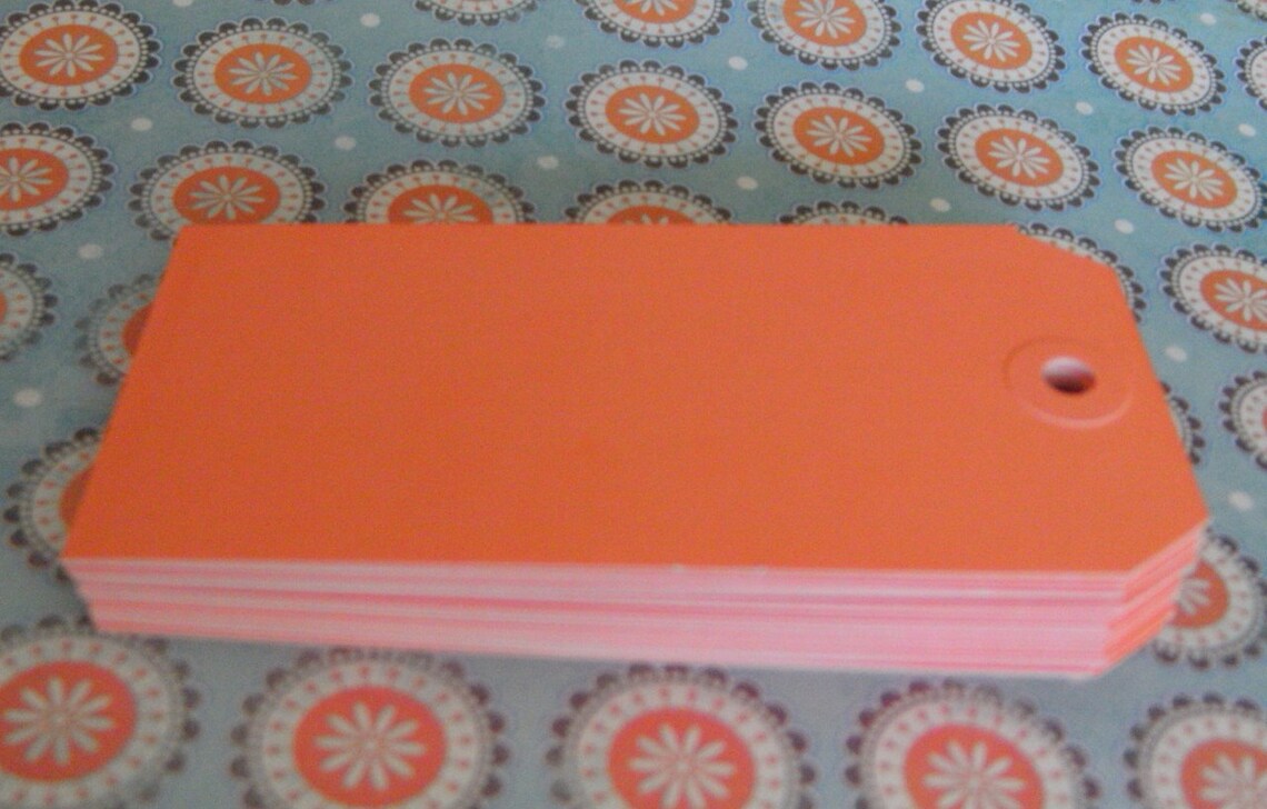 Orange Tags Craft Shipping Large Set of 25 - Etsy