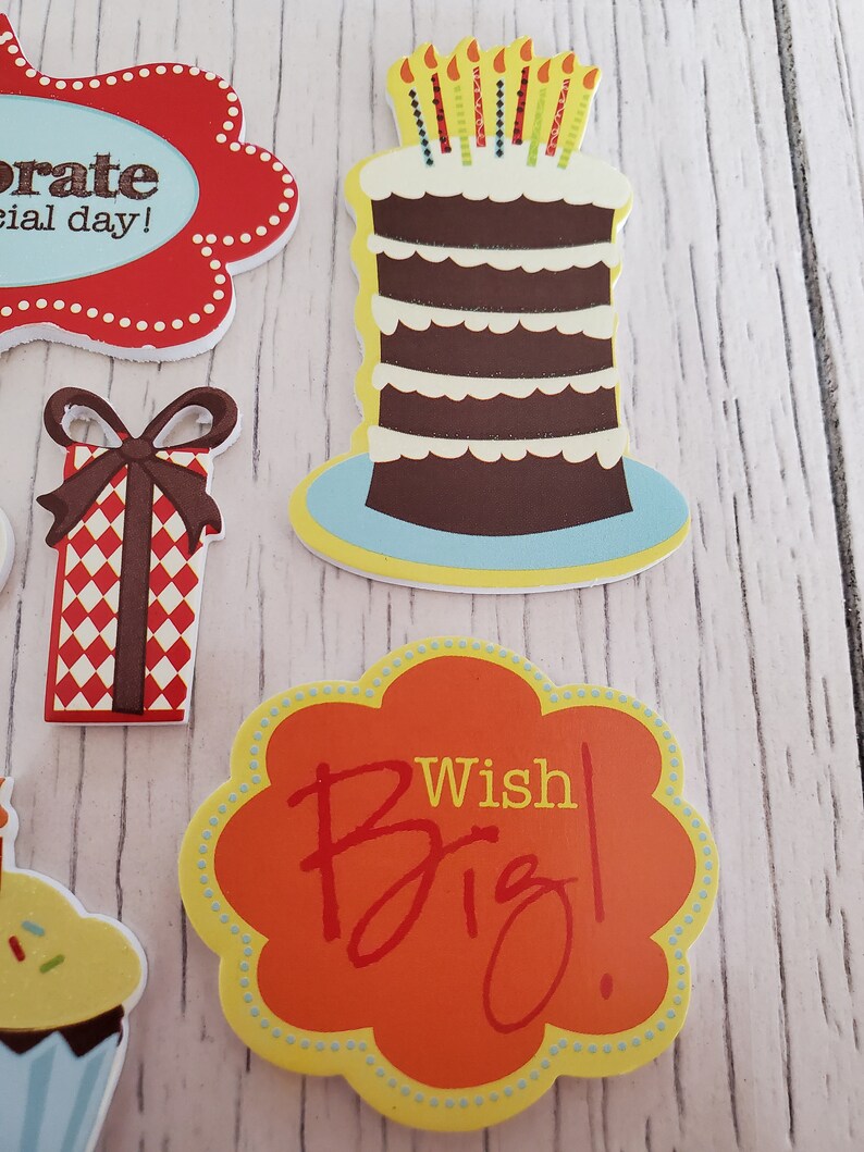 Birthday Stickers, Momenta, Scrapbook Card Craft Supplies - Etsy