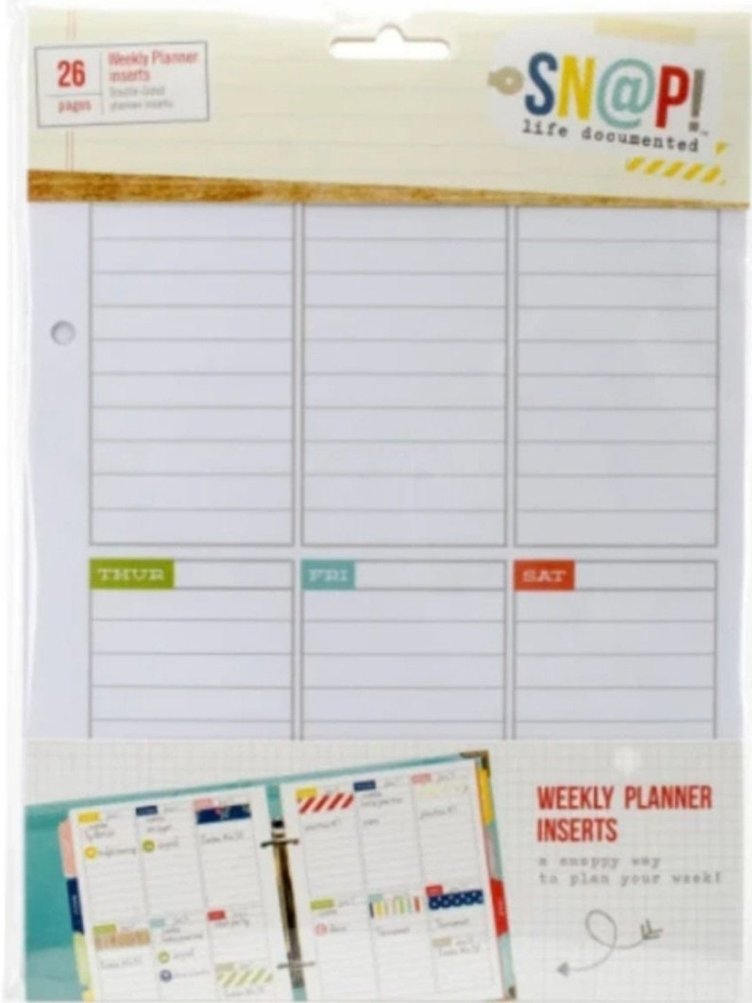 Calendar Planner Inserts, Simple Stories, Plan Your Week 52 Weeks, 26 ...