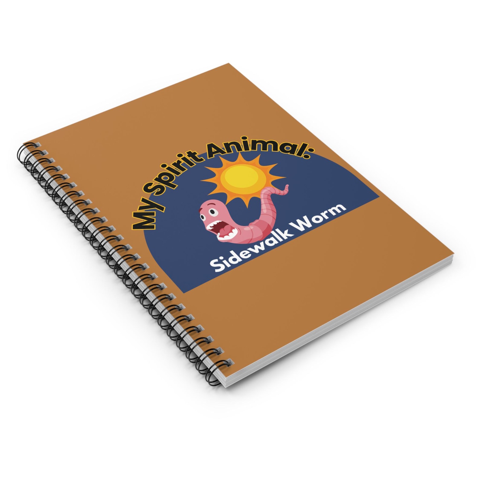 Sidewalk Worm Spirit Animal Spiral Notebook - Ruled Line - Funny ...