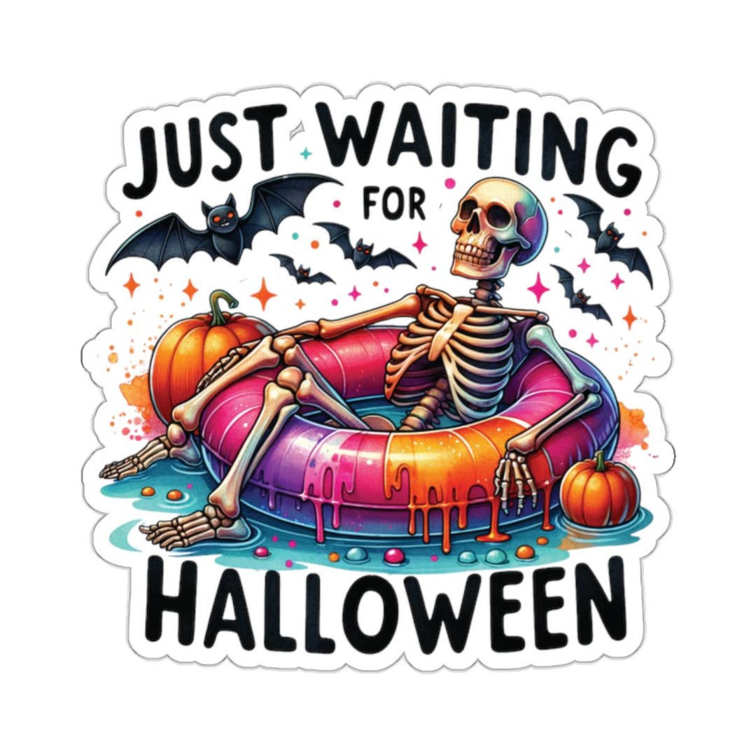 Just Waiting for Halloween - Kiss-cut Stickers - Etsy