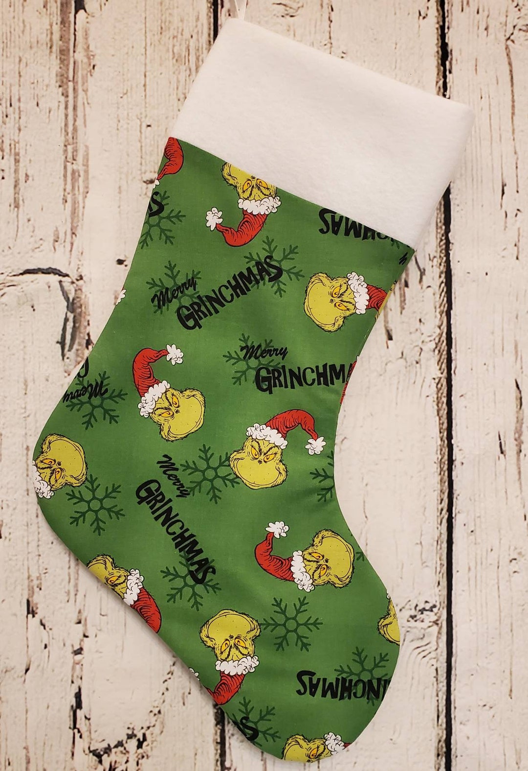 GRINCH CHRISTMAS STOCKING, Dr. Seuss Christmas Stocking - Etsy