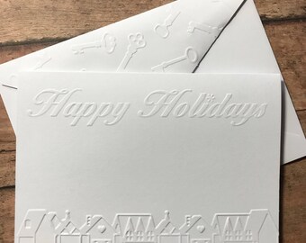 White embossed cards | Etsy