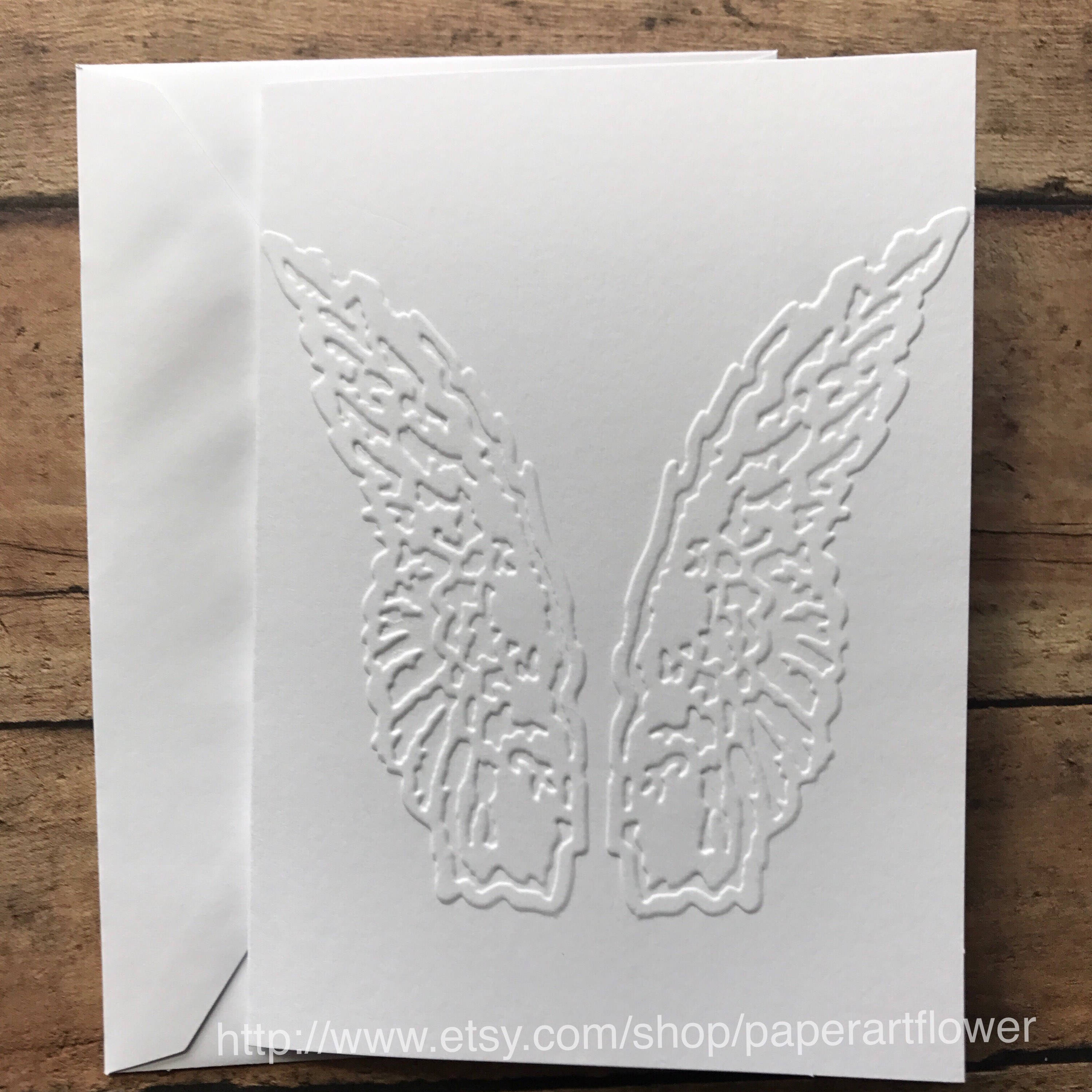 Angel Wings Card Set White Embossed Cards Stationery Set | Etsy