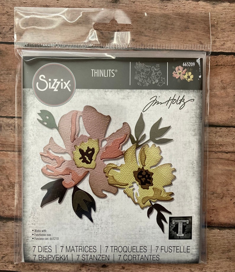 Sizzix Thinlits Die Set 7PK Brushstroke Flowers 1 665209 - Etsy