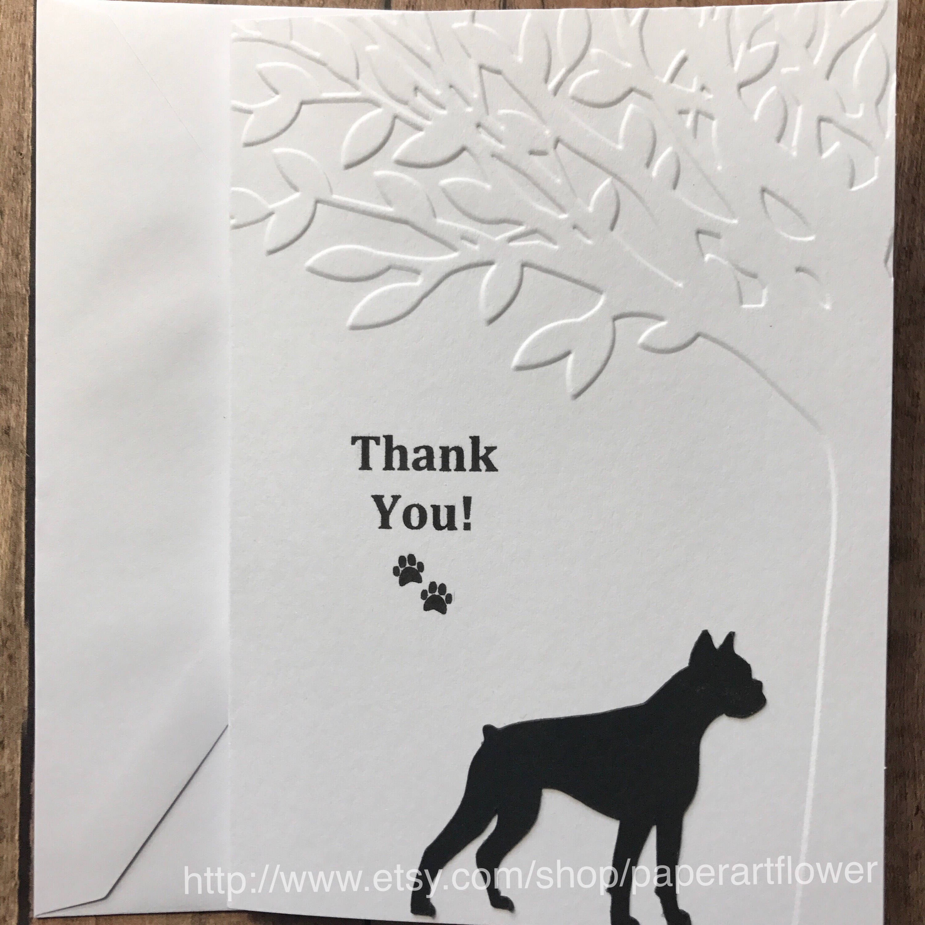 Boxer Dog Card, Thank You Cards, Stationery Set, Greeting Cards, Pet ...