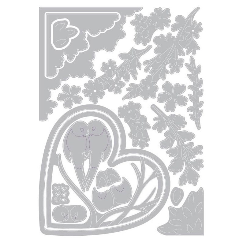 Sizzix Thinlits Die Set 20PK Love Birds Shadow Box 663619 - Etsy