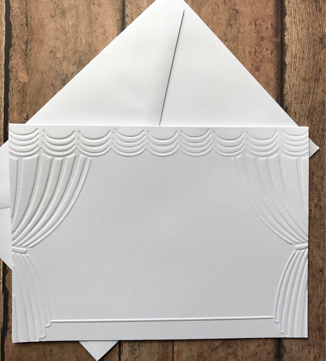 Stage Cards, White Embossed Note Cards, Gift for Drama Teacher, Theatre ...
