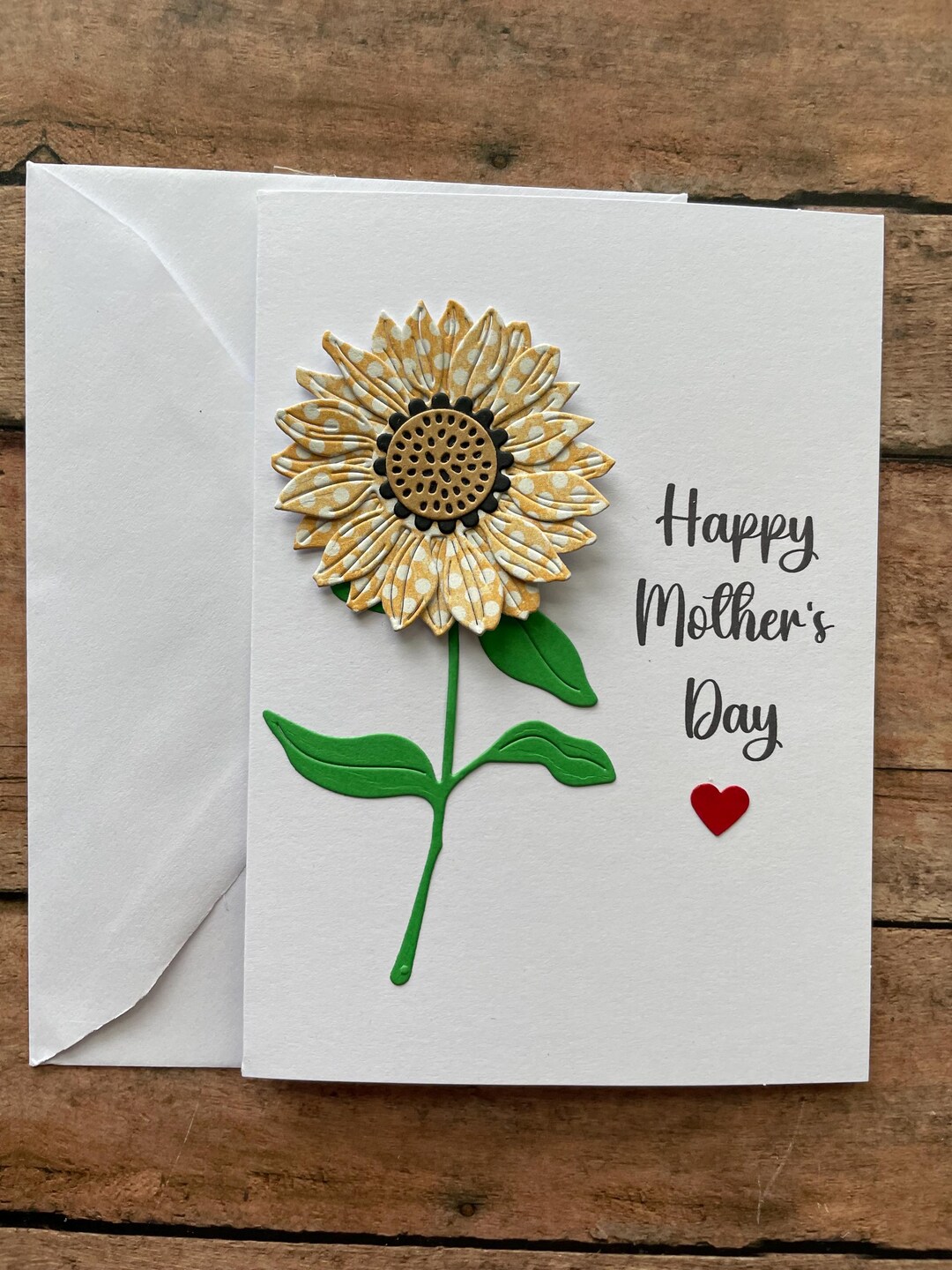 Happy Mother's Day Sunflower Card & Envelope, Sunflower Card Greeting ...