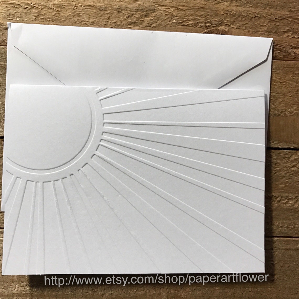 Sunshine Card, Sun Rays Cards, White Embossed Cards, Stationery Set ...
