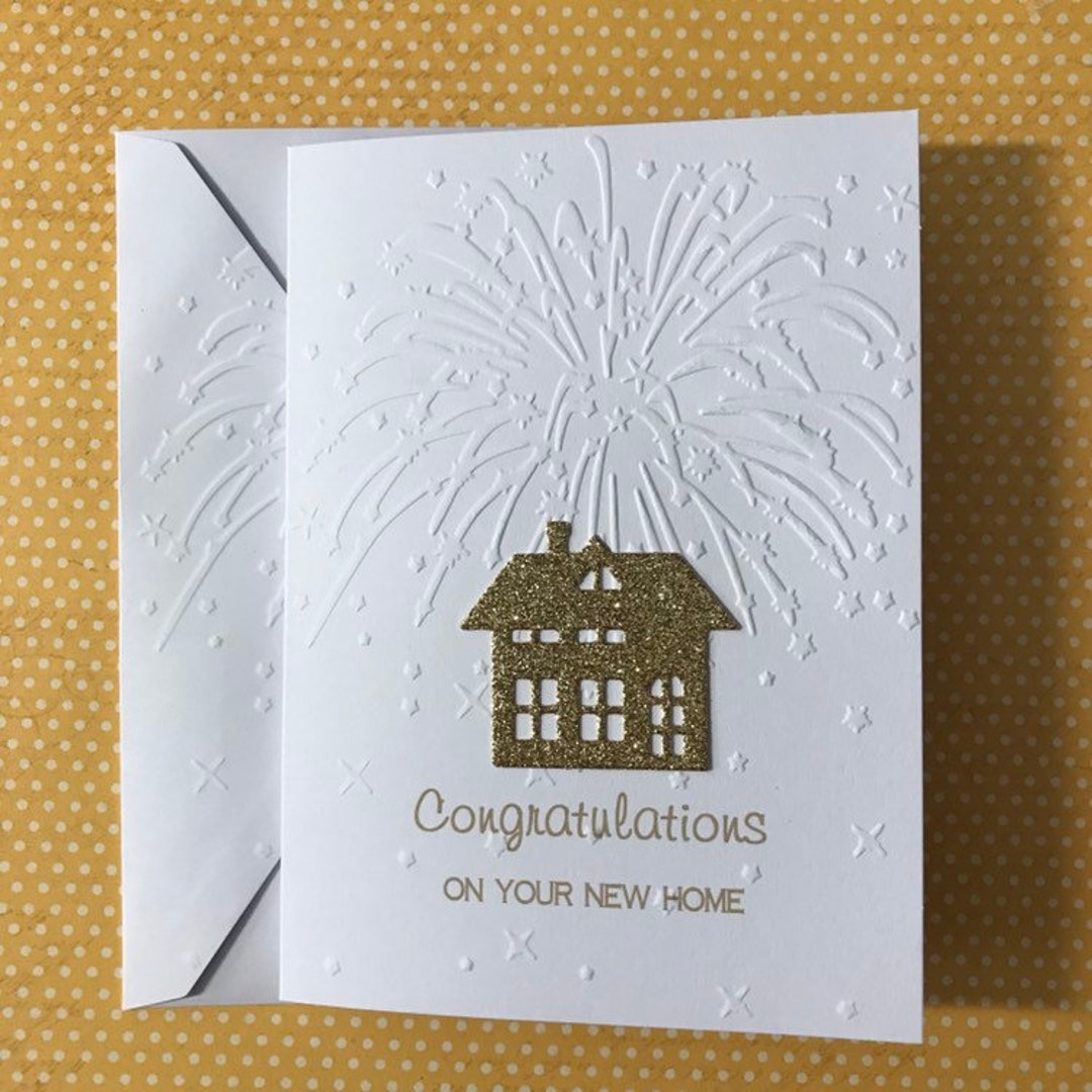 Congratulation on the New House Card, Fireworks Card Set, White ...