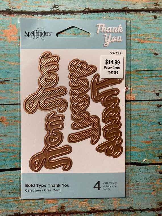 Thank You Bold Type Dies Wafer Thin Dies Metal Word Dies | Etsy