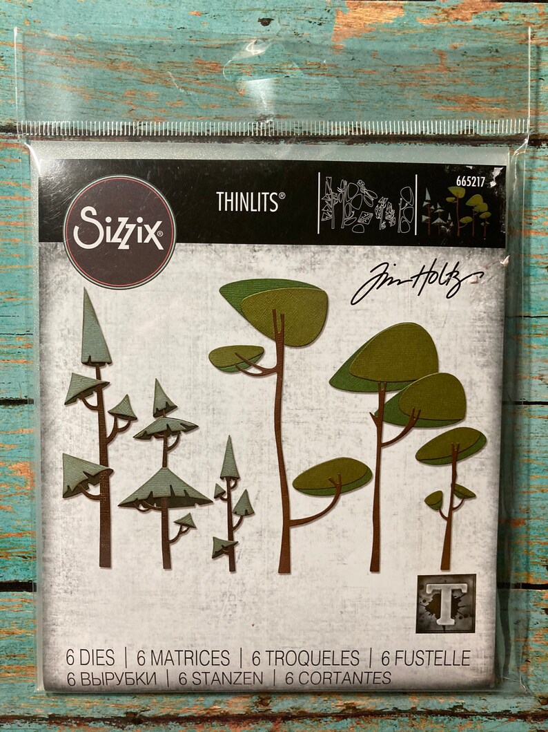 Sizzix Thinlits Die Set 6PK Funky Trees by Tim Holtz 665217 - Etsy