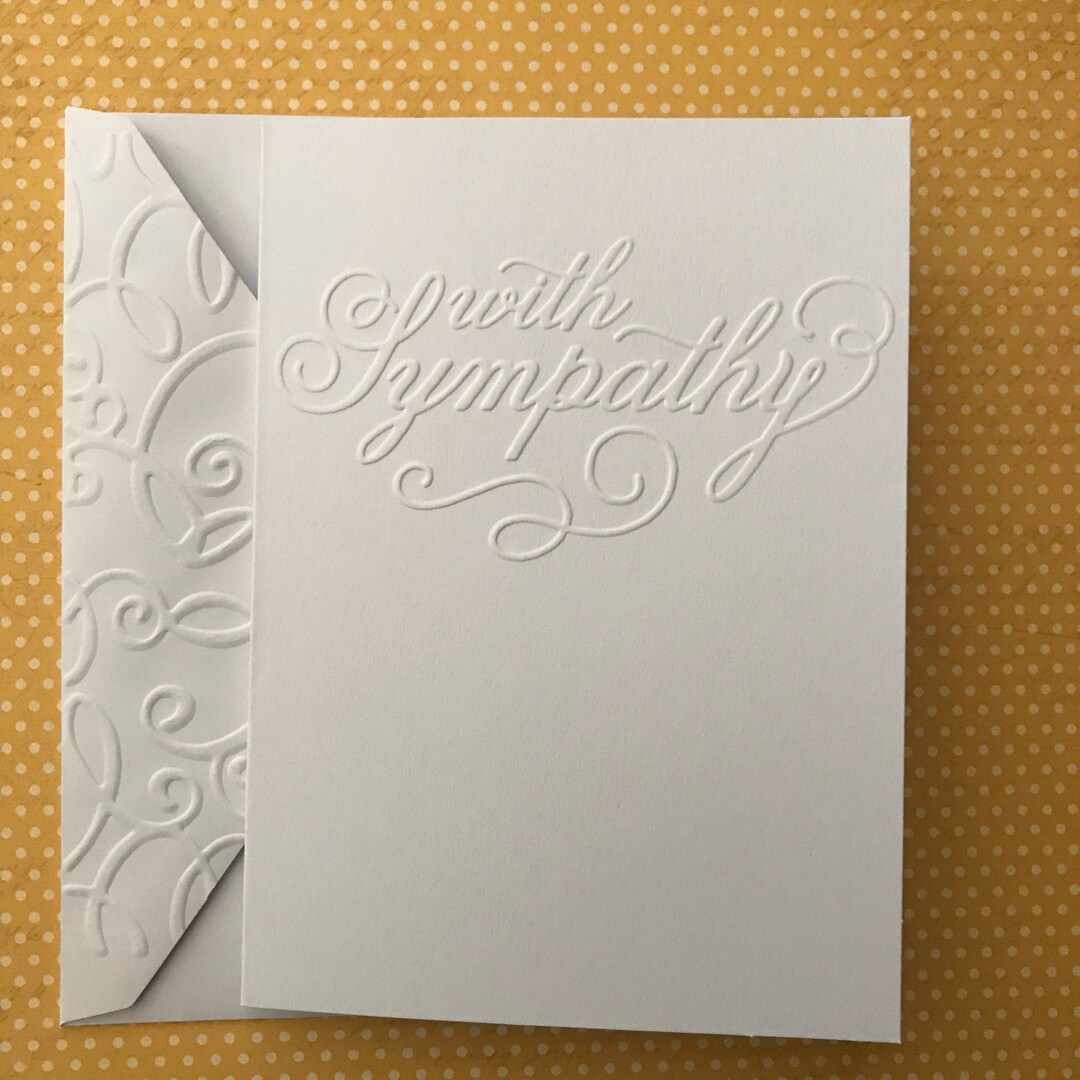 Sympathy Cards With Sympathy White Embossed Note Cards Blank - Etsy