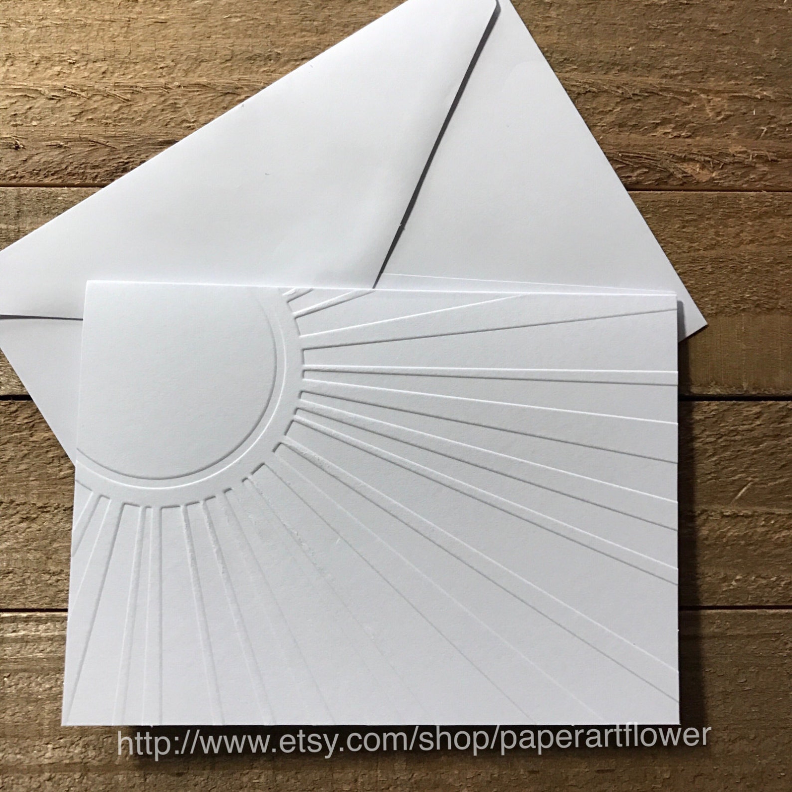 Sunshine Card Sun Rays Cards White Embossed Cards - Etsy