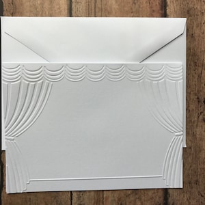 Stage Cards, White Embossed Note Cards, Gift for Drama Teacher, Theatre ...